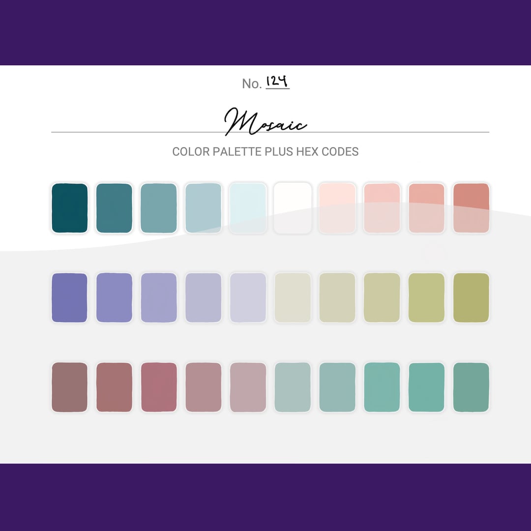 Mosaic Color Palette: Triadic Scheme for Procreate (digital Download ...