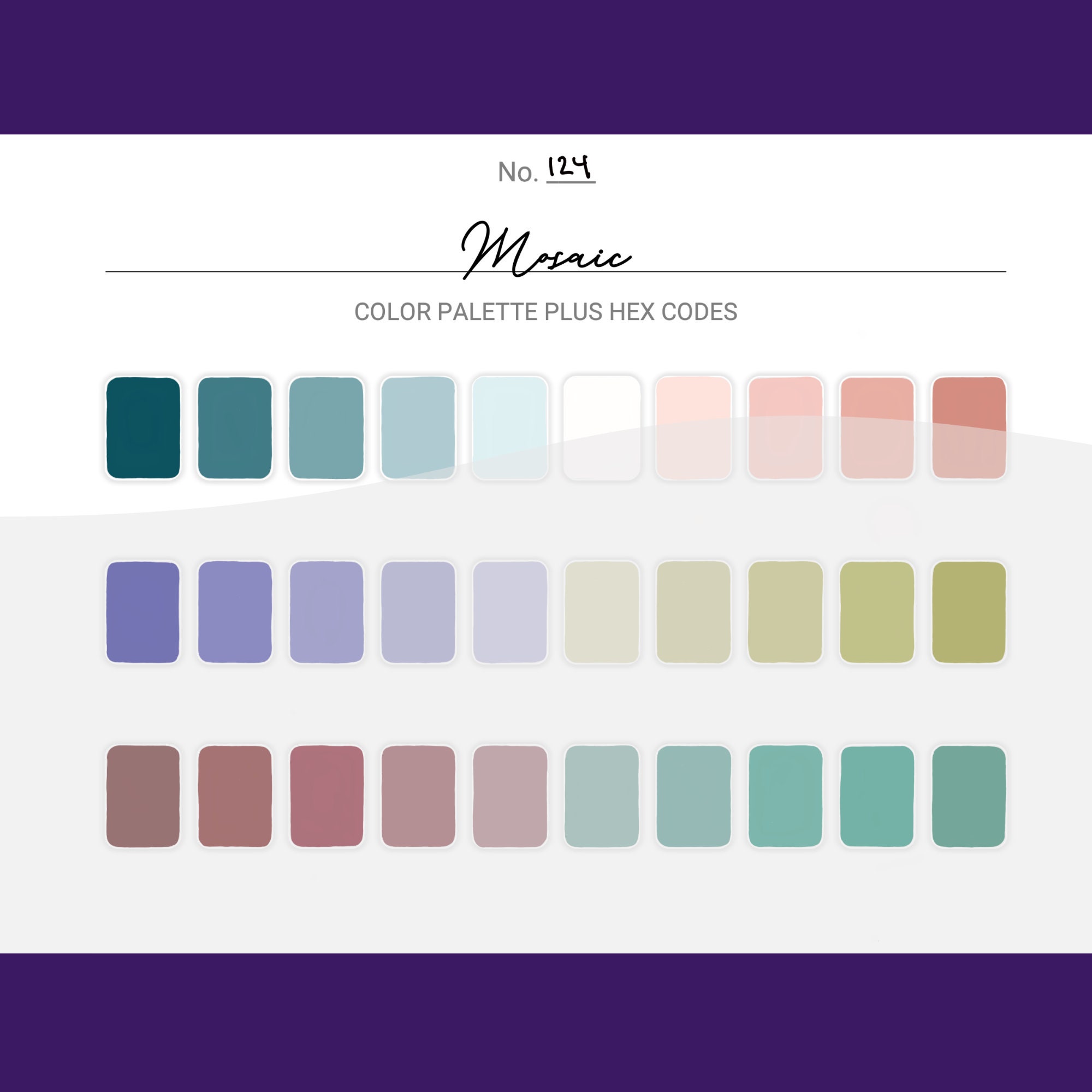 Mosaic Color Palette: Triadic Scheme for Procreate (digital Download ...