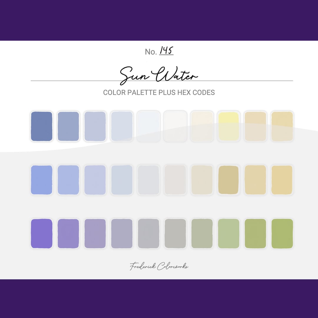 Sun Water Procreate Palette: 30 Color Swatches + Hex Codes (digital ...
