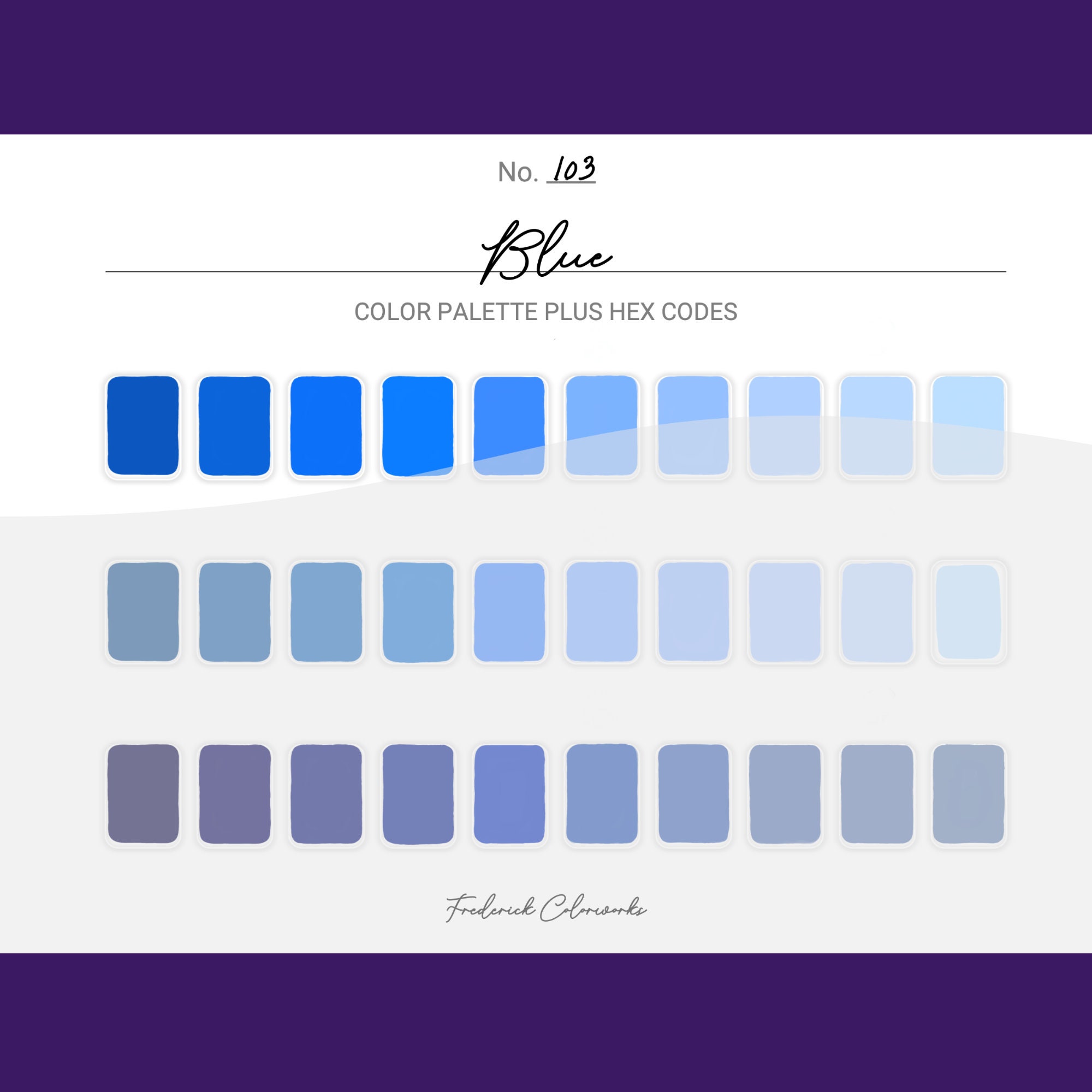 Blue Color Scheme - Procreate 30 Color Palette Swatches + Hex Codes ...