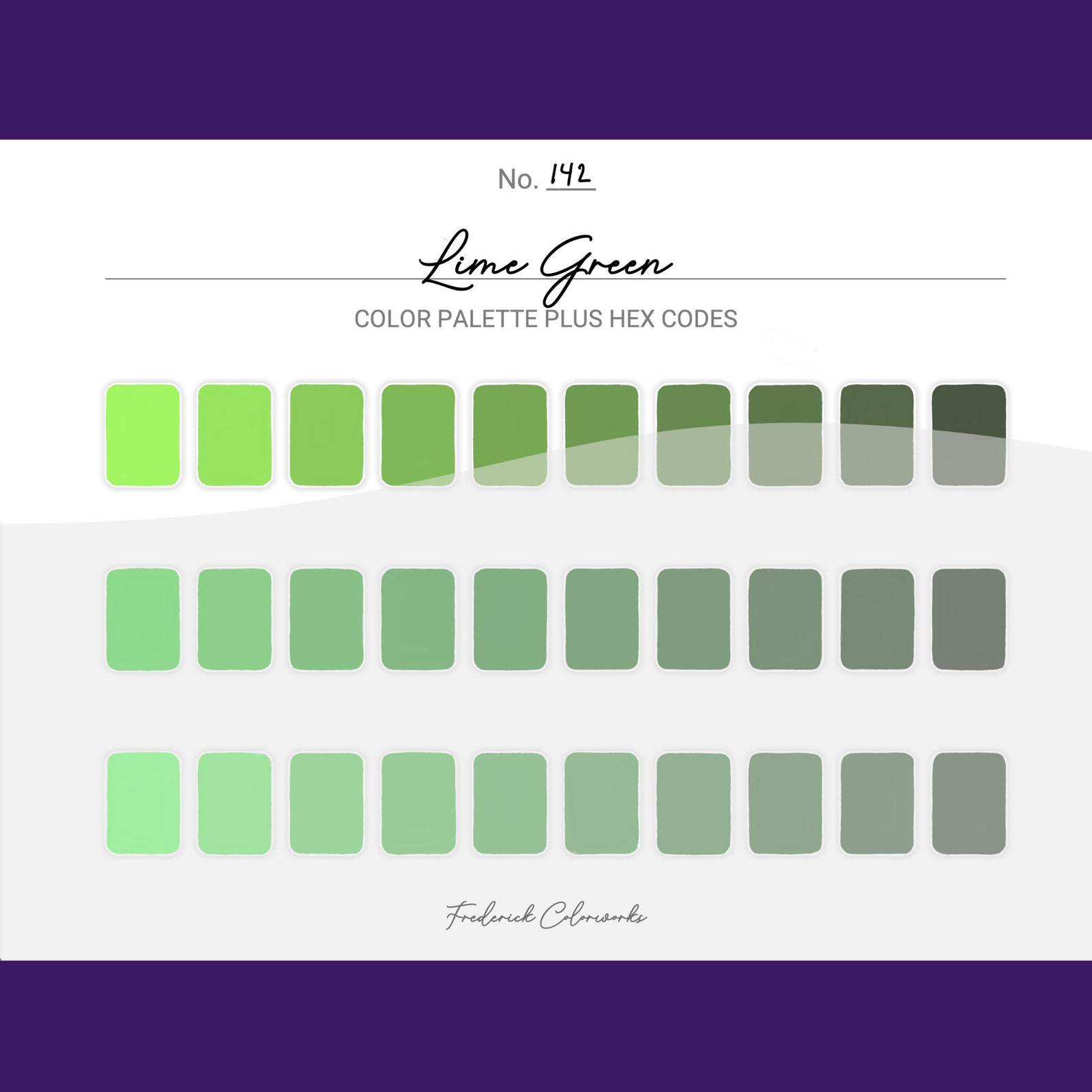 Lime Green Color Scheme - Procreate 30 Color Palette Swatches + Hex ...