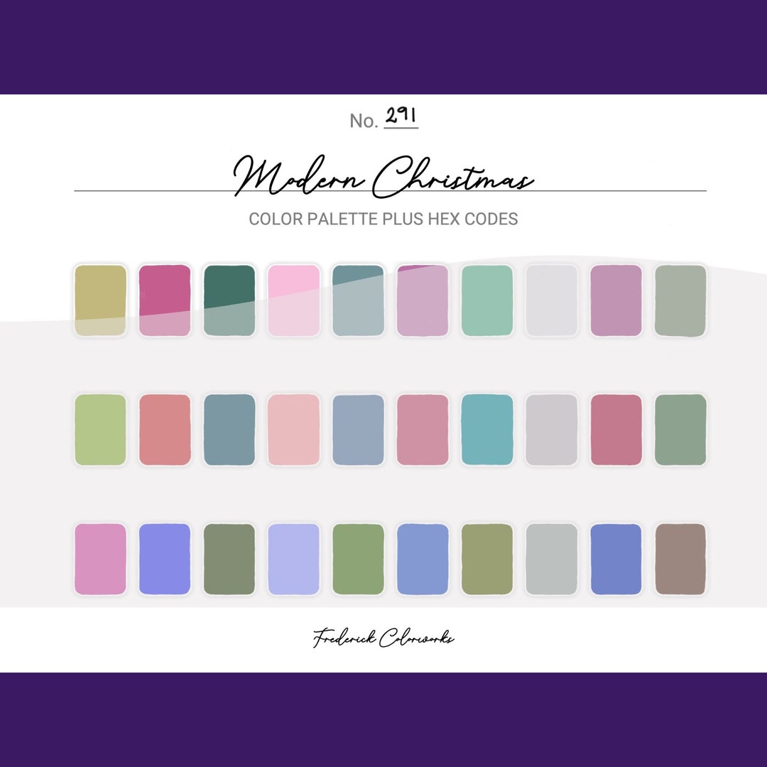 Modern Christmas Color Palette: 30 Procreate Swatches (digital Download ...