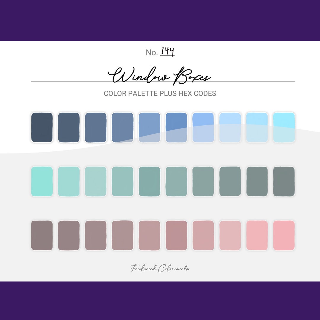 Window Boxes Color Scheme Procreate 30 Color Palette Swatches Hex Codes Pdf Swatch Jpeg
