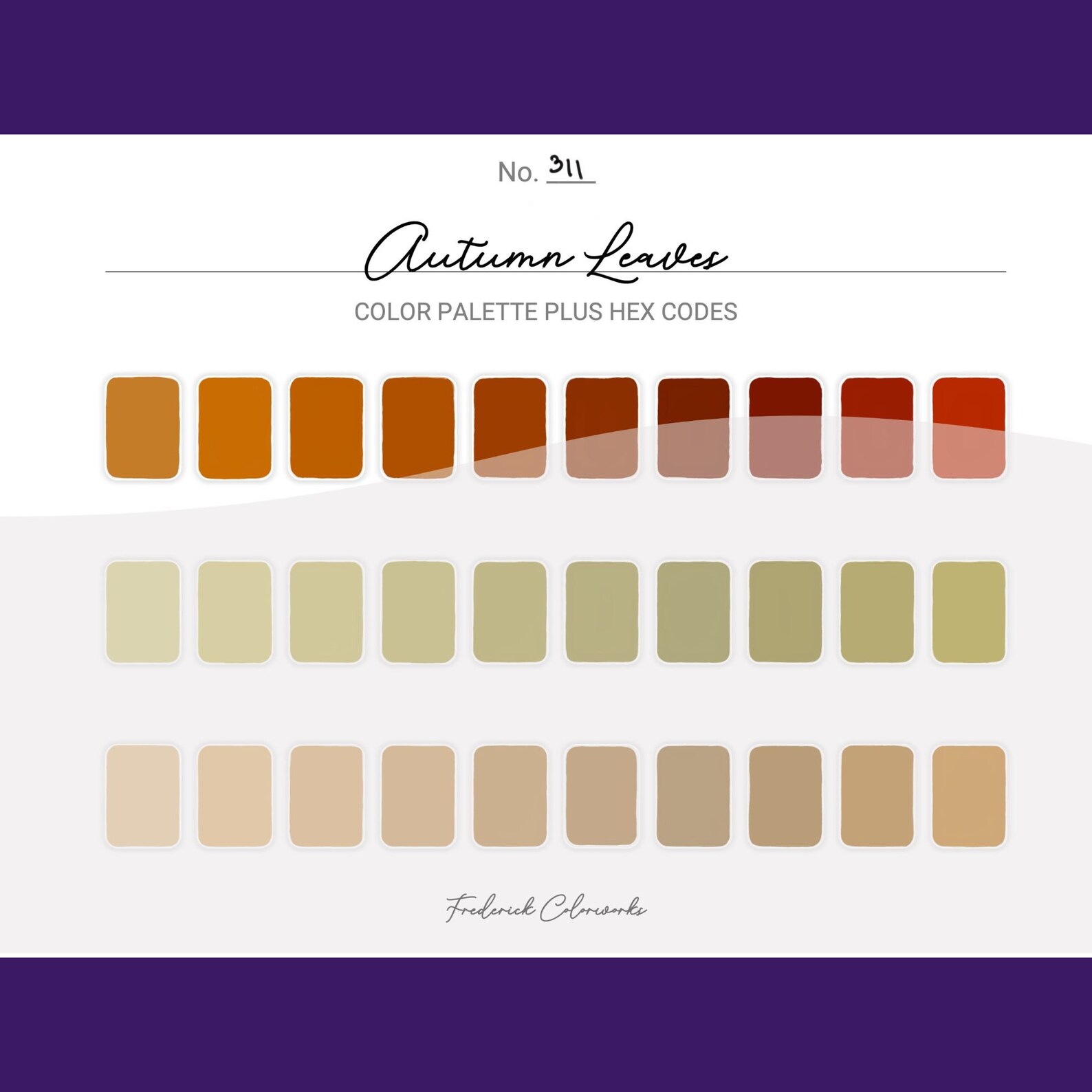 Autumn Color Scheme - Procreate 30 Color Palette Swatches Plus Hex ...