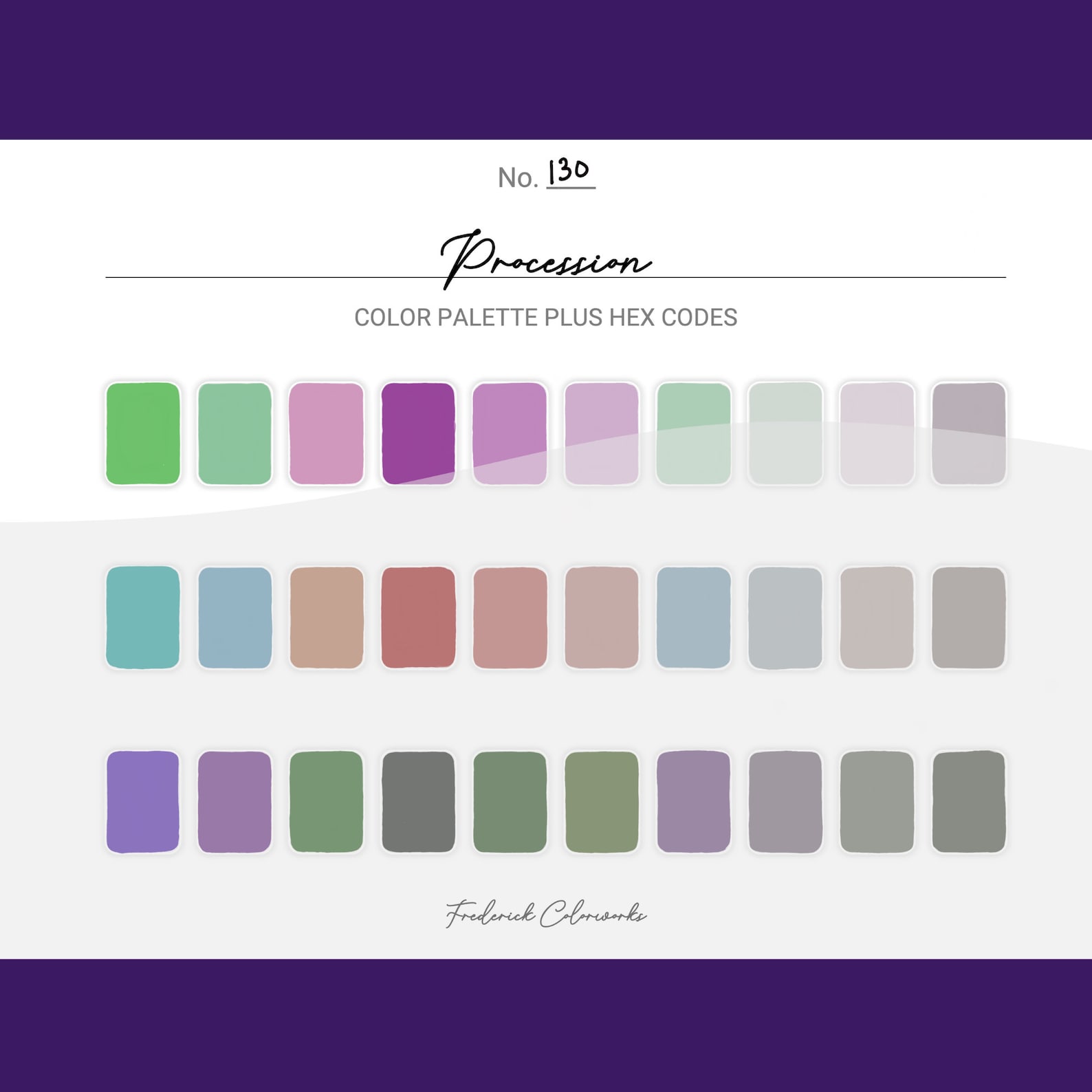 Procession Color Scheme - Procreate 30 Color Palette Swatches + Hex ...