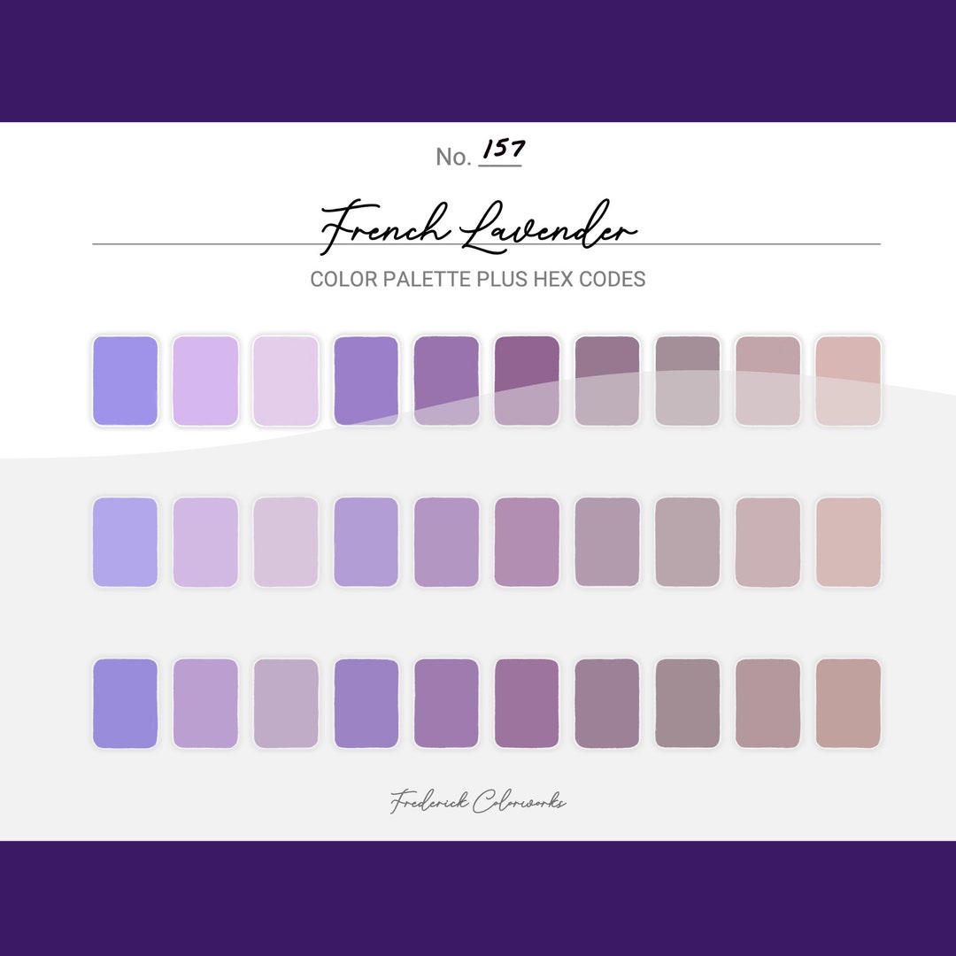 French Lavender Color Scheme - Procreate 30 Color Palette Swatches ...