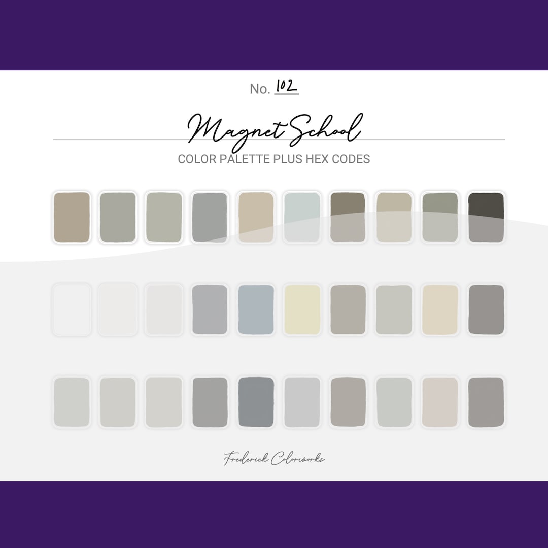 Magnet School Color Scheme - Procreate 30 Color Palette Swatches + Hex ...