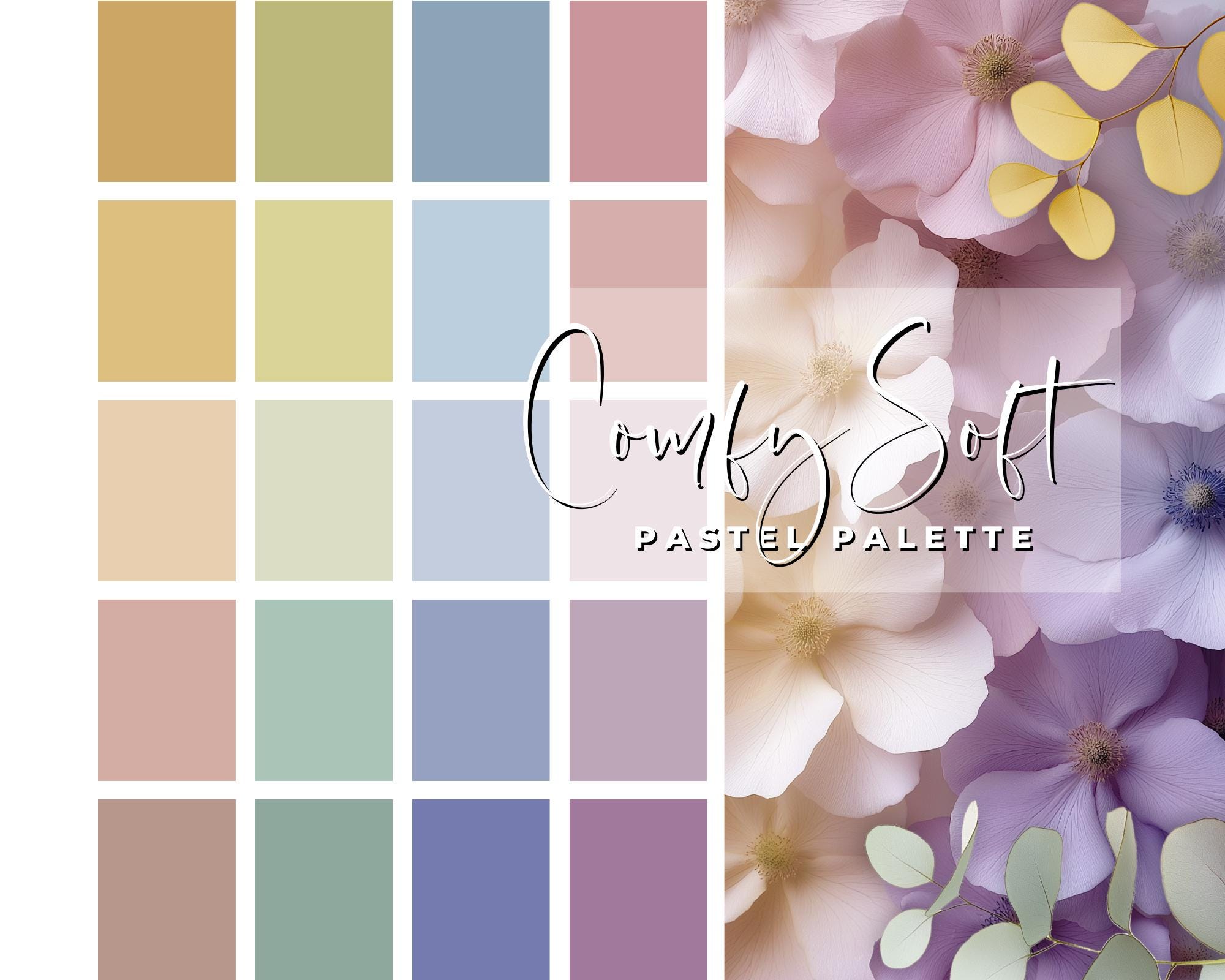 Comfy Soft Pastels – Digital Color Palette Swatches | Gradient Shades ...