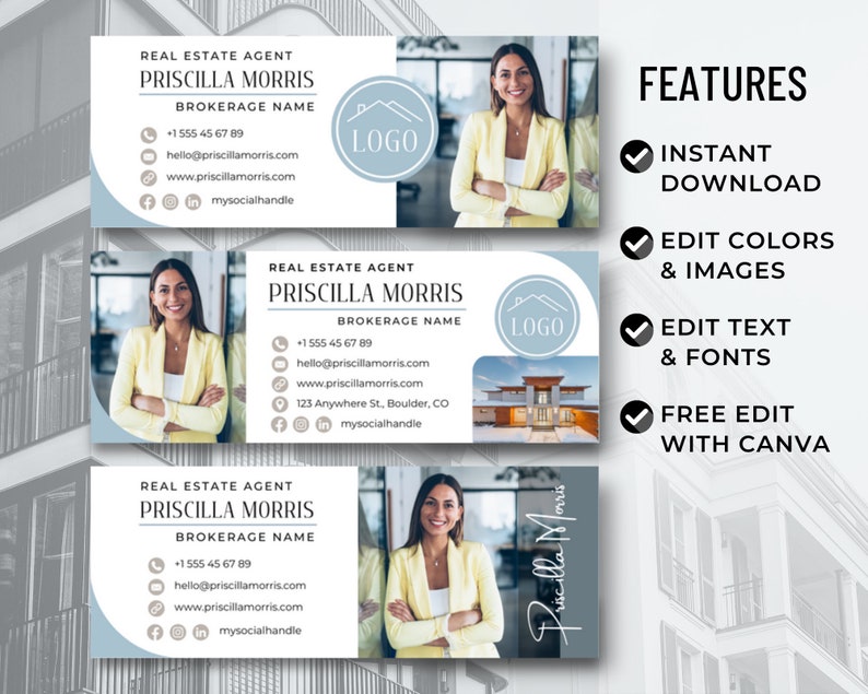 Email Signature Template Bundle – Real Estate Branding, Realtor ...