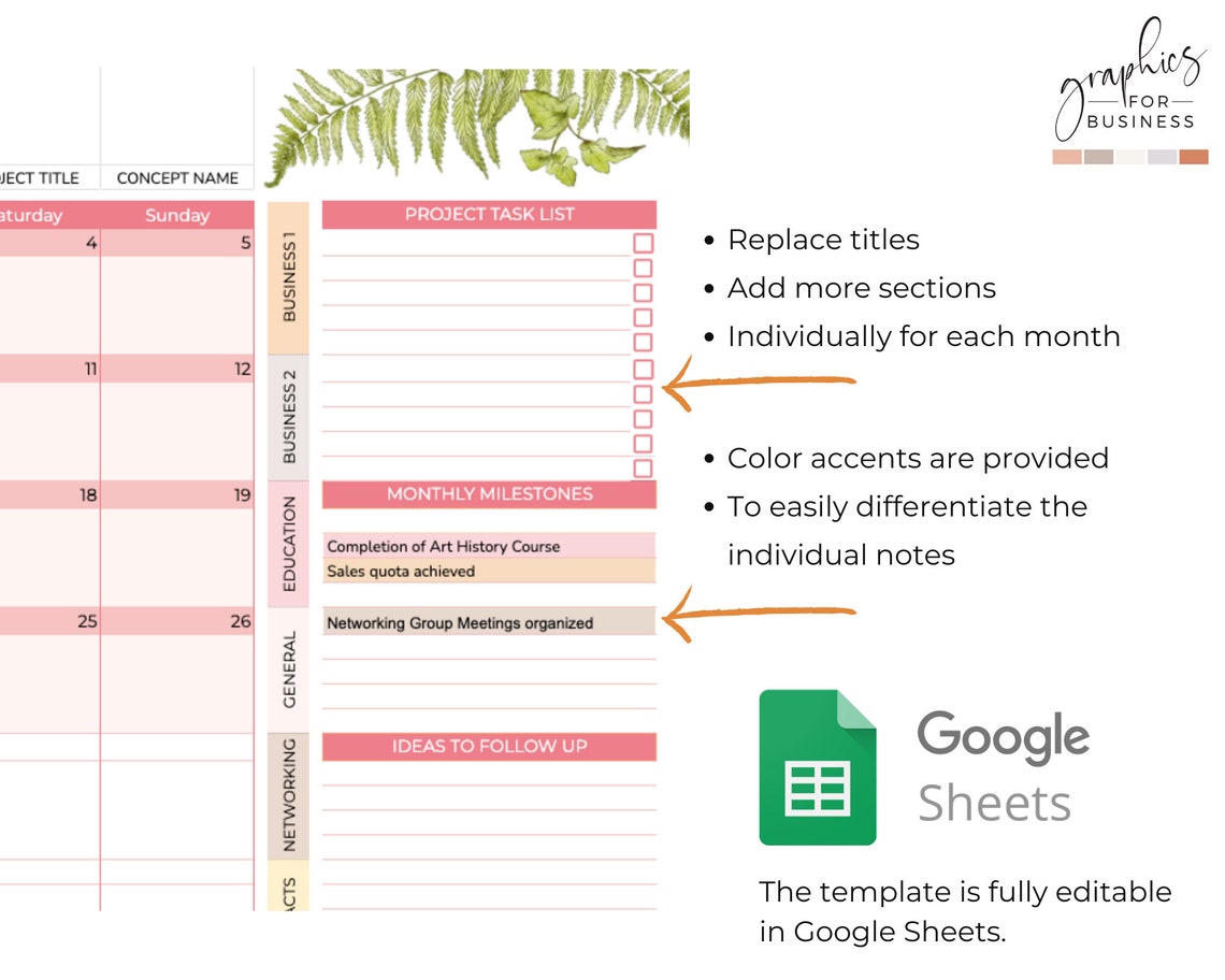 Digital Monthly Planner Pink Monthly Calendar Template, Planner ...