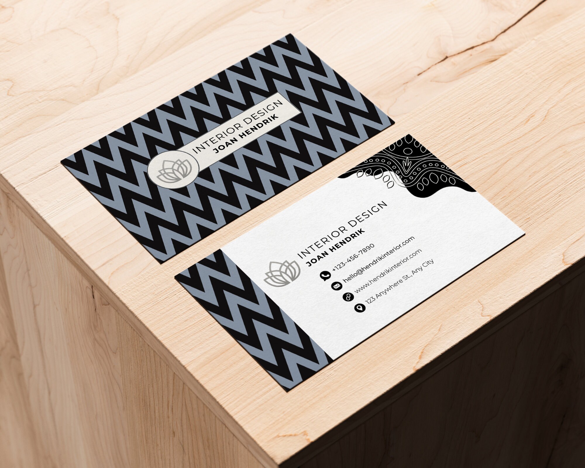 Printable Business Card Template Chevron 3 Elegant - Etsy
