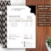 Invoice Template Chevron No 1 Printable Invoice Receipt - Etsy