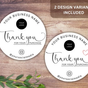 Thank You Sticker – Editable Label Template, Printable Sticker for ...