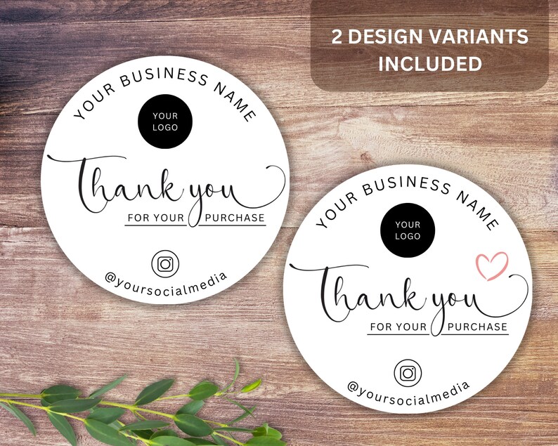 Thank You Sticker Editable Label Template Printable Sticker - Etsy