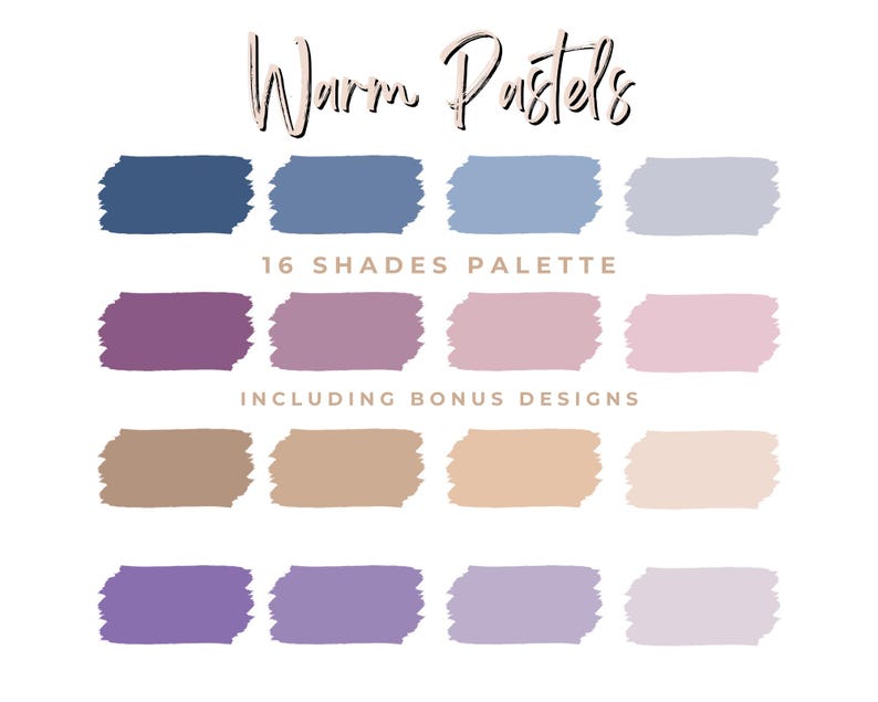 Warm Pastels – Digital Color Palette | 16 Gradient Shades | Canva ...