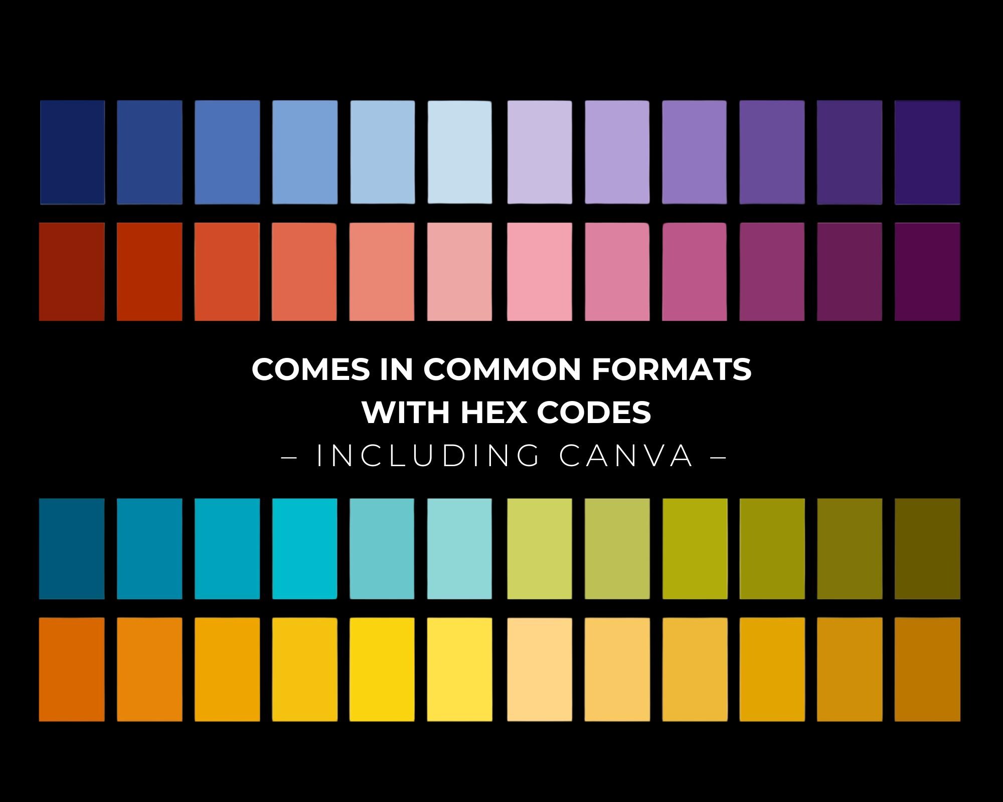Gradient Color Palette - 48 Shades, Canva Template (digital Download ...
