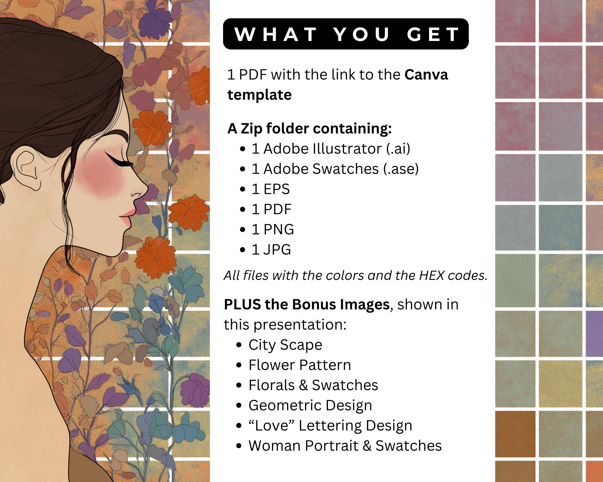 Retro Boho – Digital Color Palette Swatches | 48 Gradient Shades ...