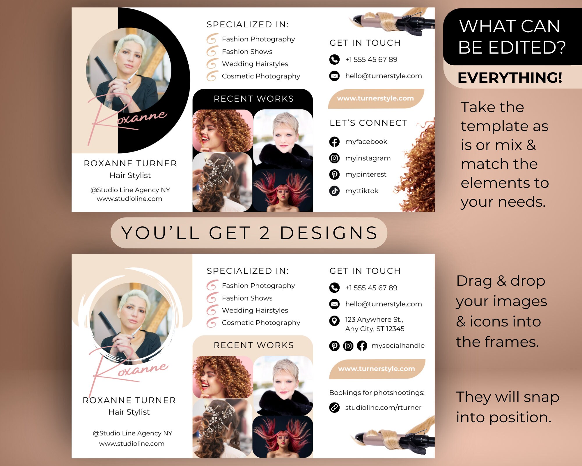 Digital Business Card Website Template Aesthetic Business - Etsy