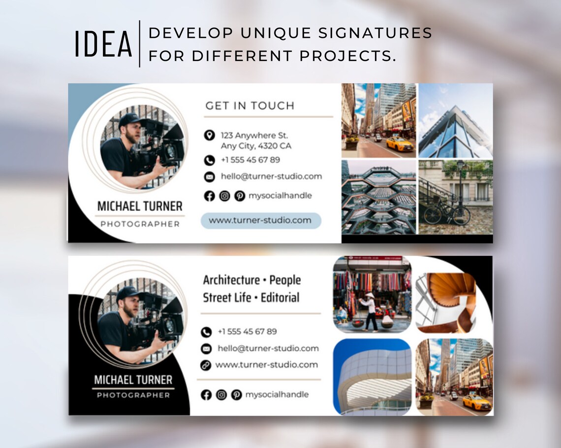 Email Signature Template Bundle, Photographer Designer, Gmail Signature ...