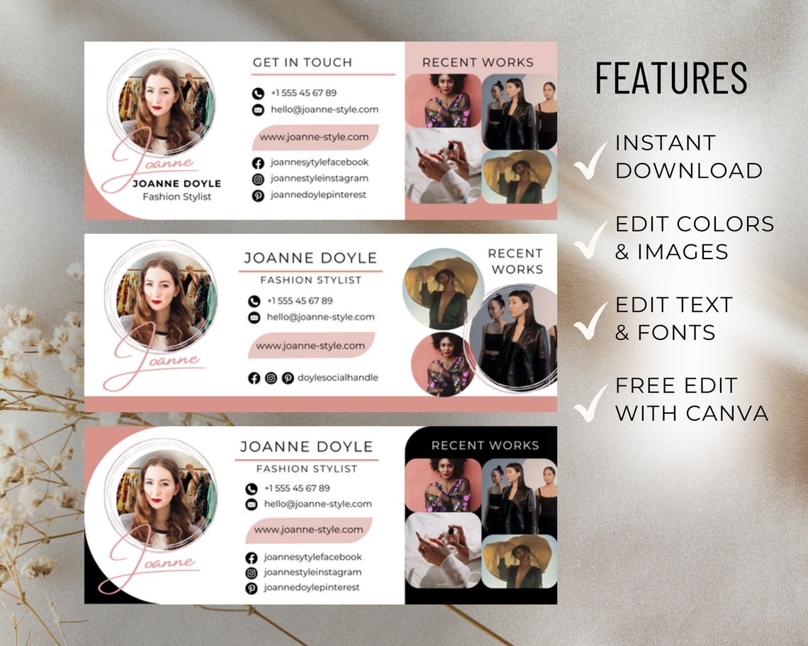 Email Signature Template Bundle | Gmail Signature | Fashion Design ...