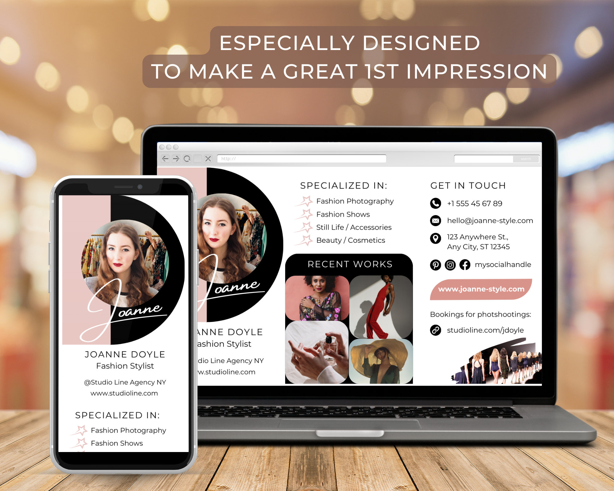 Website Template Digital Business Card – Fashion Sylist Marketing ...