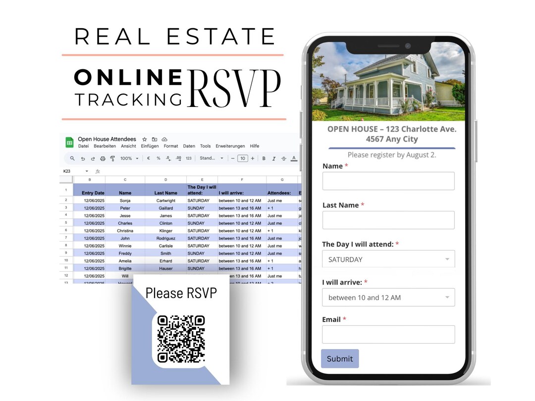 Online RSVP Form – Real Estate Open House: Mini-website & Google Sheet ...