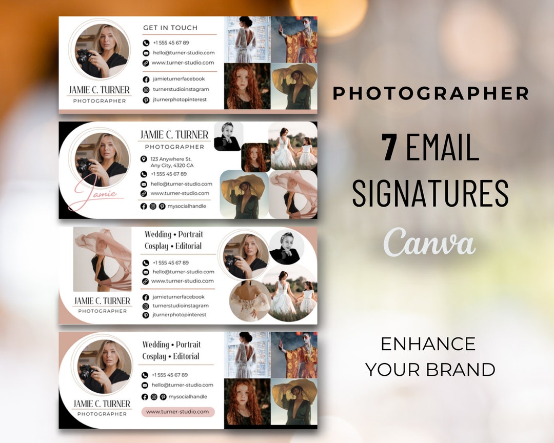 Email Signature Template Bundle Photographer Designer, Gmail Signature ...