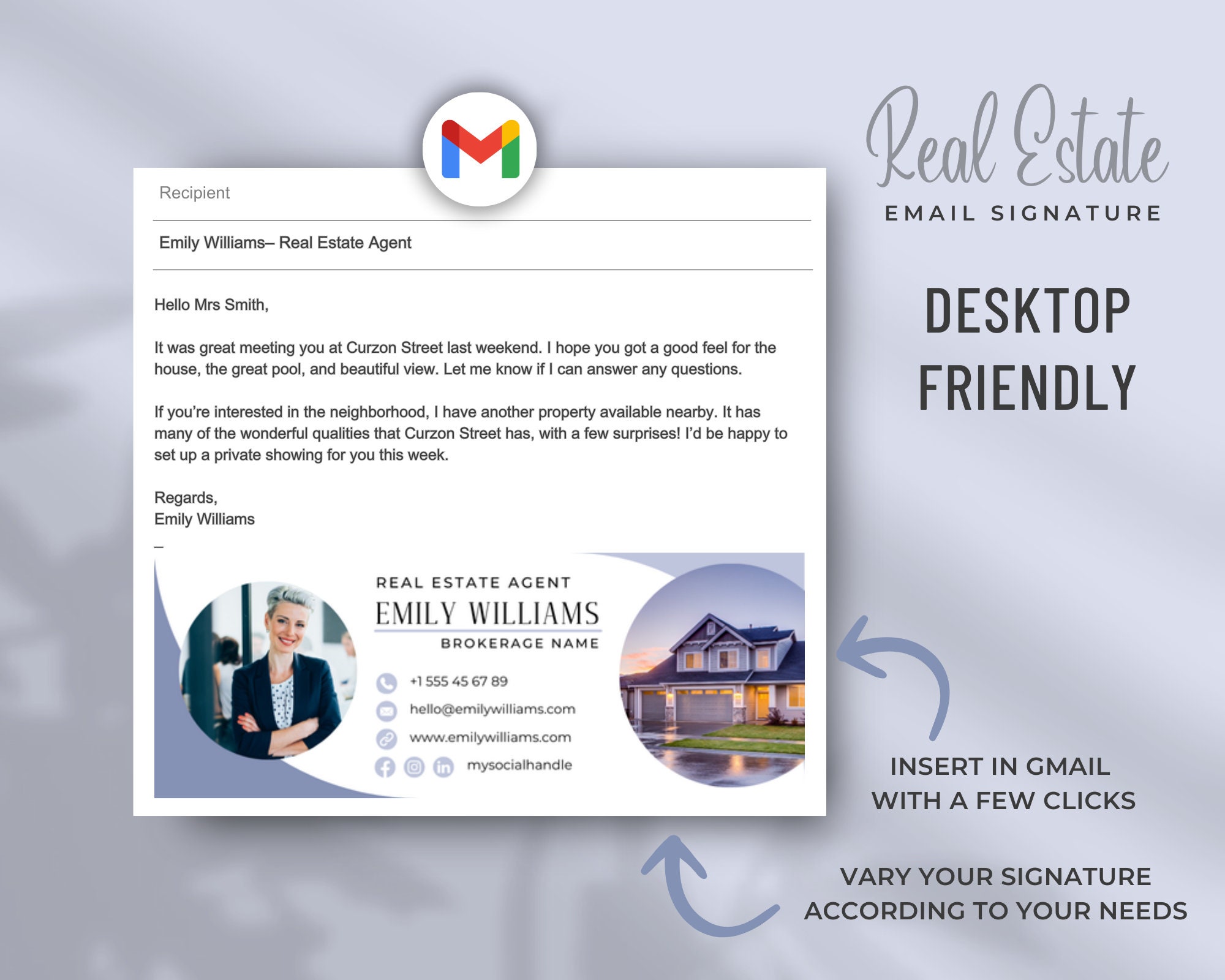 Email Signature Template Bundle – Real Estate Branding, Realtor ...