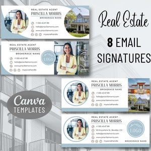 Real Estate Email Signature Templates – Realtor Branding Canva (digital ...