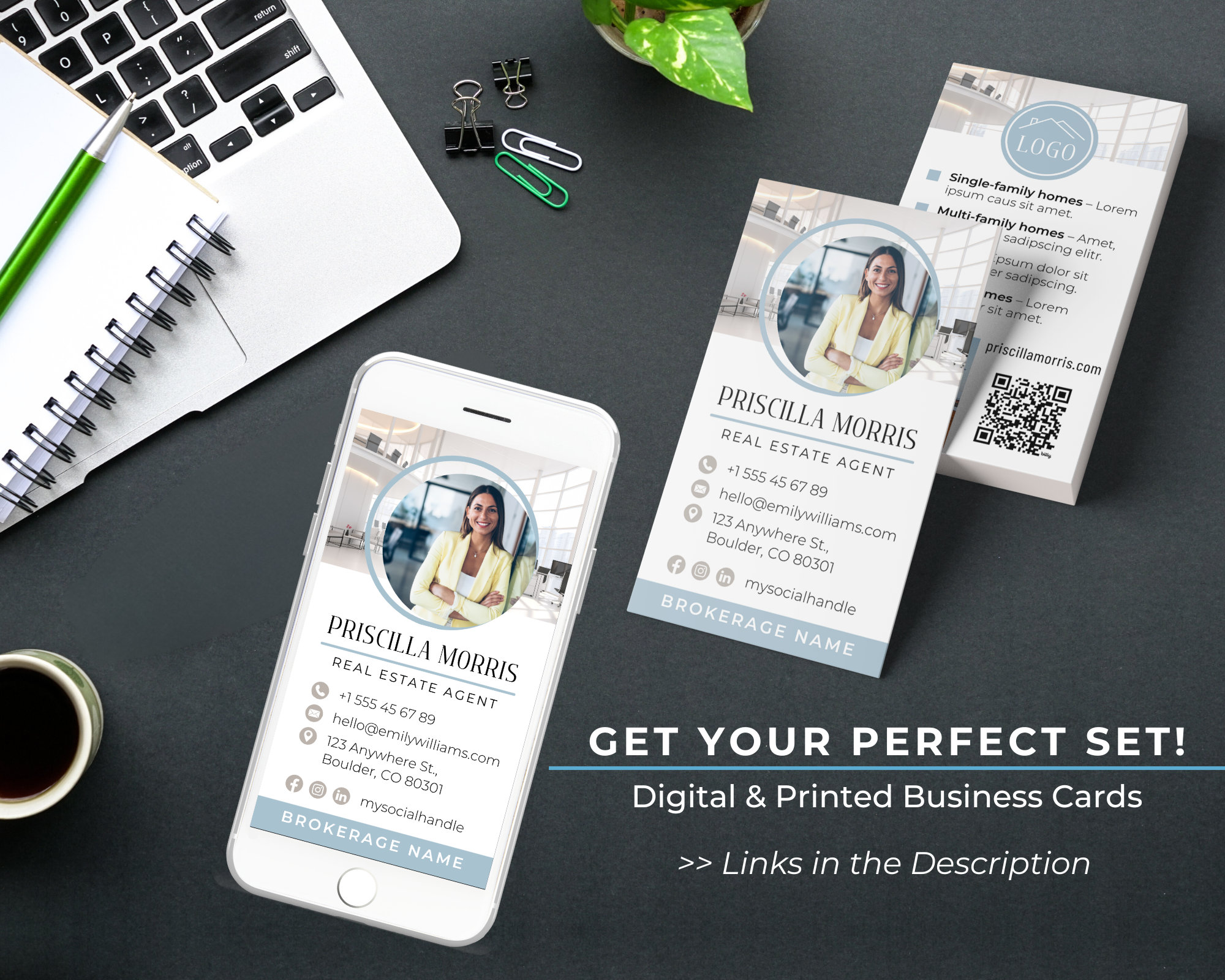 Real Estate QR Code Business Card – Realtor Marketing, Real Estate ...