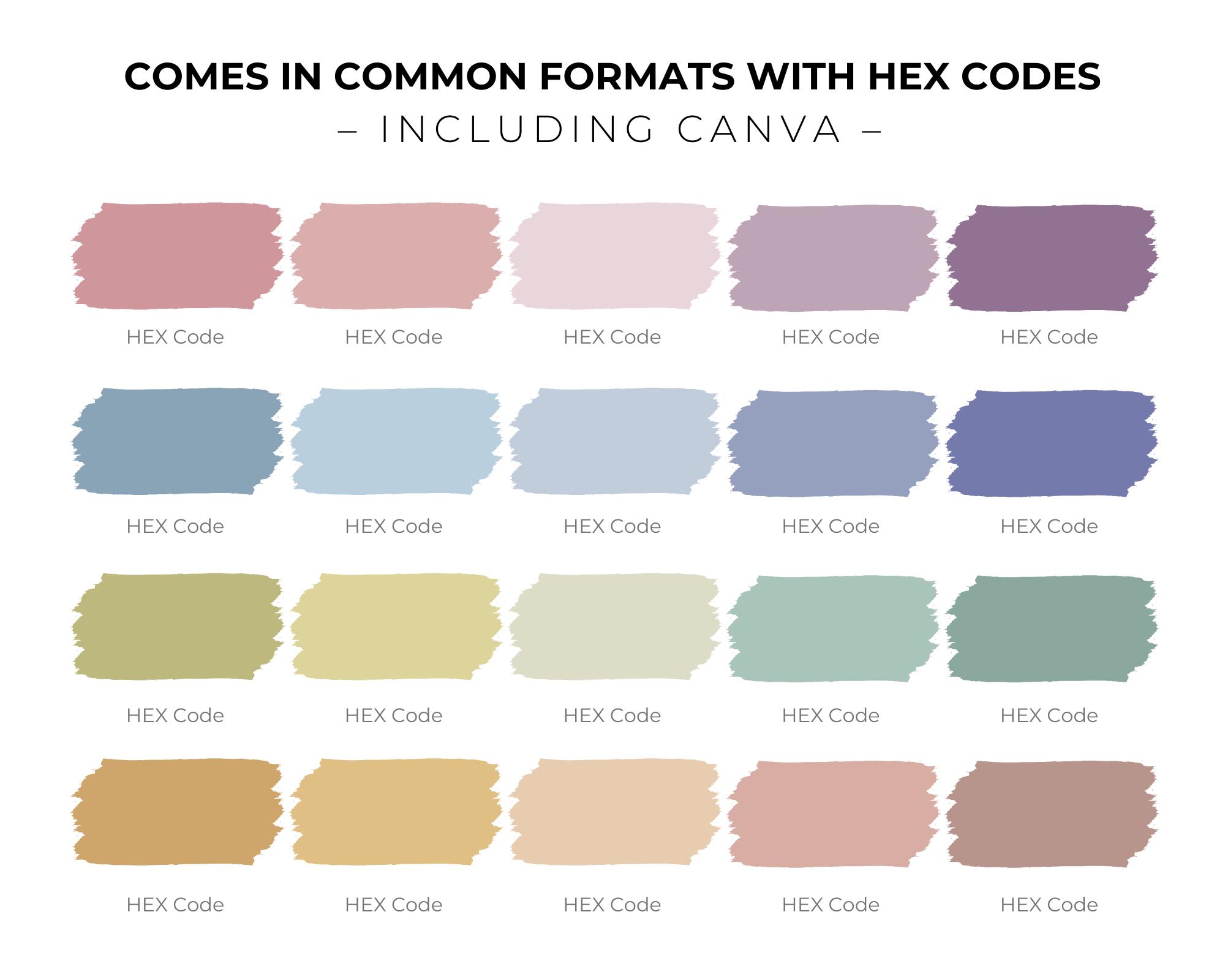 Comfy Soft Pastel Color Palette With HEX Codes – Canva Template, Bonus ...