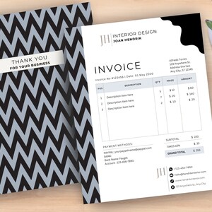 Invoice Template Chevron No 1, Printable Invoice, Receipt Template ...