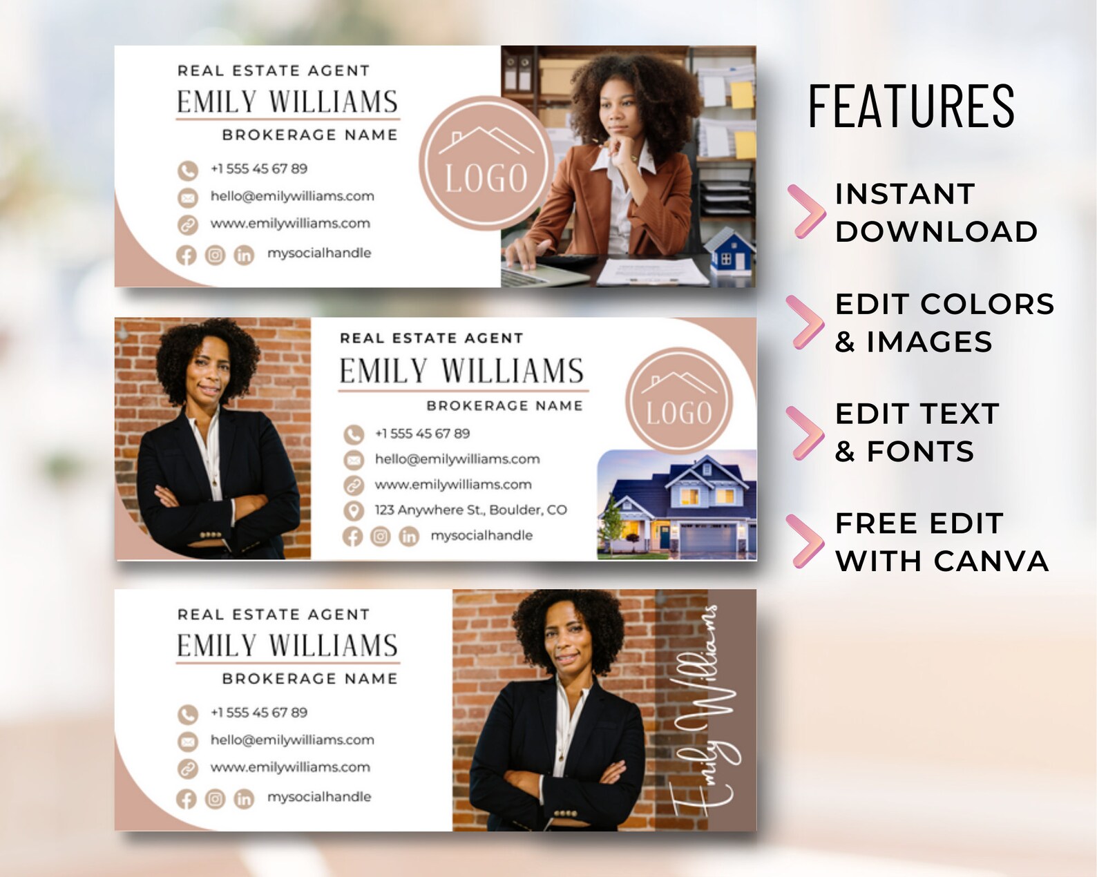 Email Signature Template Bundle – Real Estate Marketing, Realtor ...