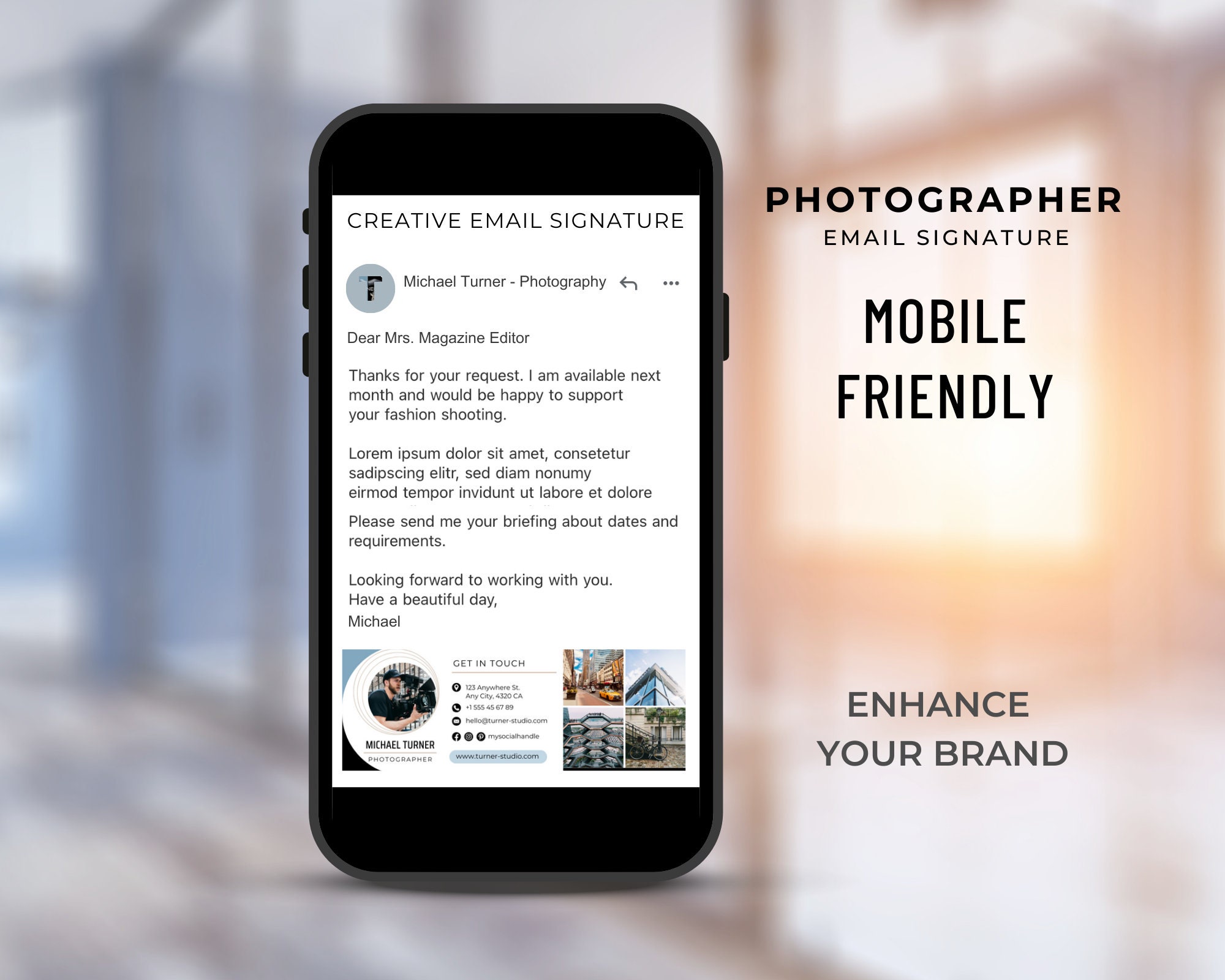 Email Signature Template Bundle, Photographer Designer, Gmail Signature ...