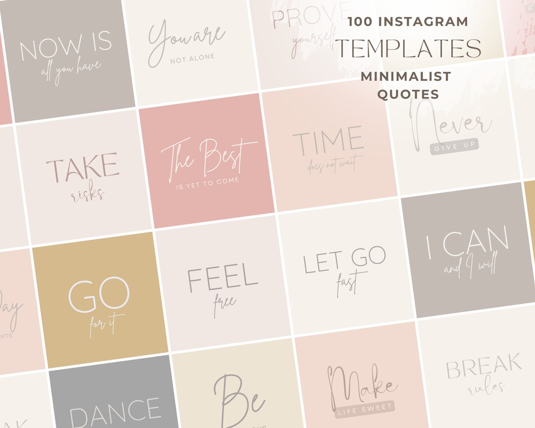 100 Instagram Minimalist Quotes, Quote Templates, Inspirational Quote ...