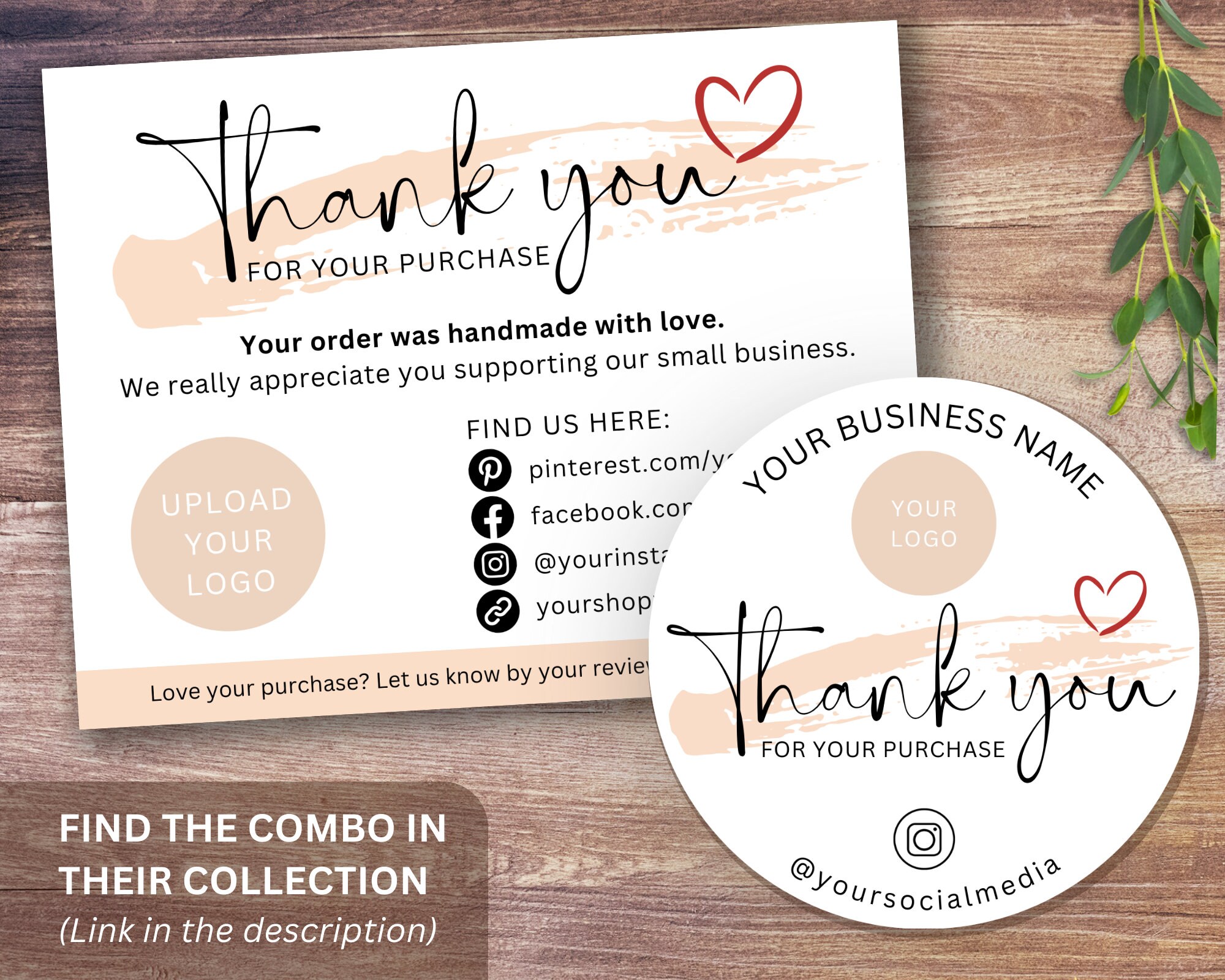 Thank You Sticker – Editable Label Template, Printable Sticker for ...
