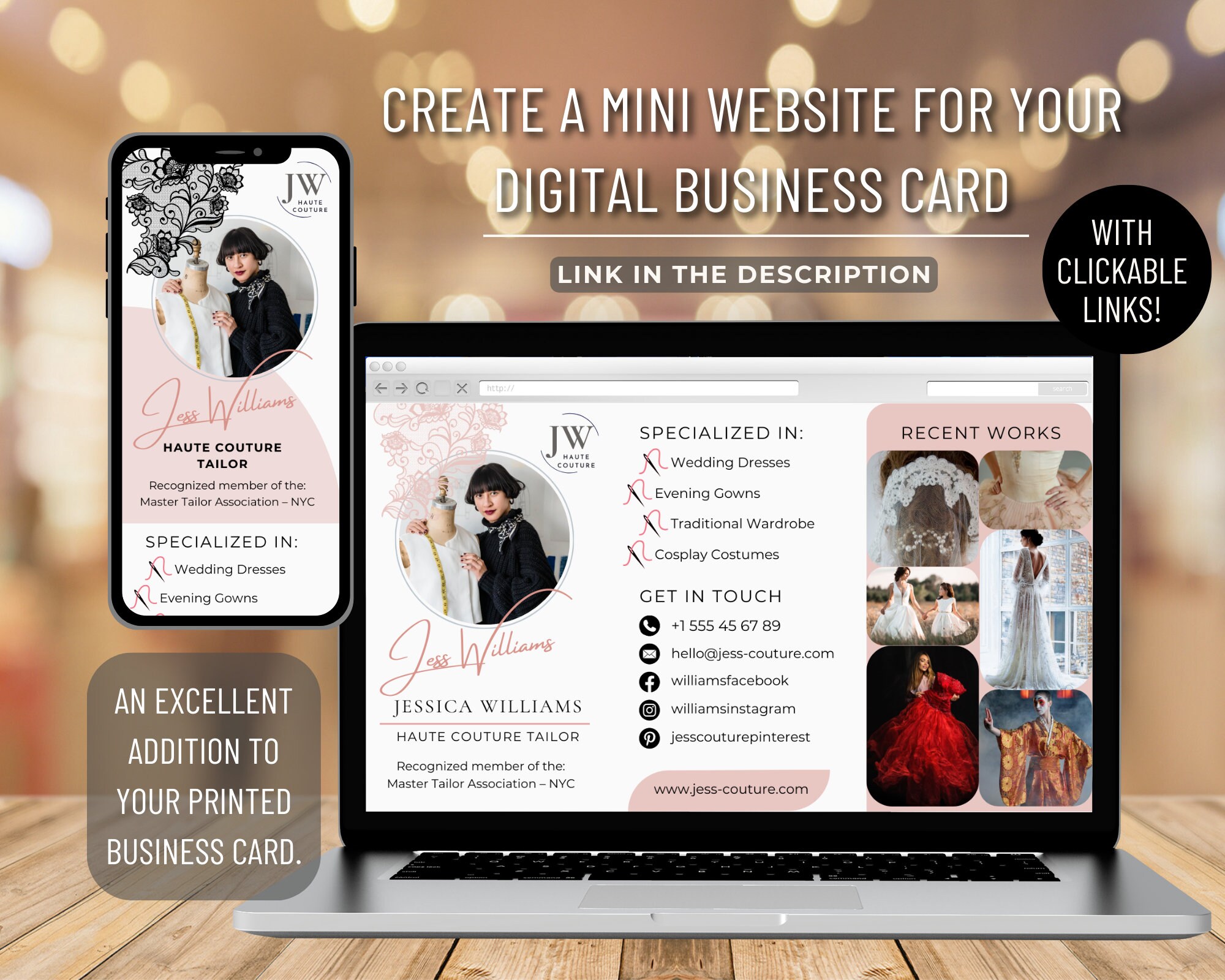 QR Code Business Card Template – Fashion Designer, Hair Nails Boutique ...