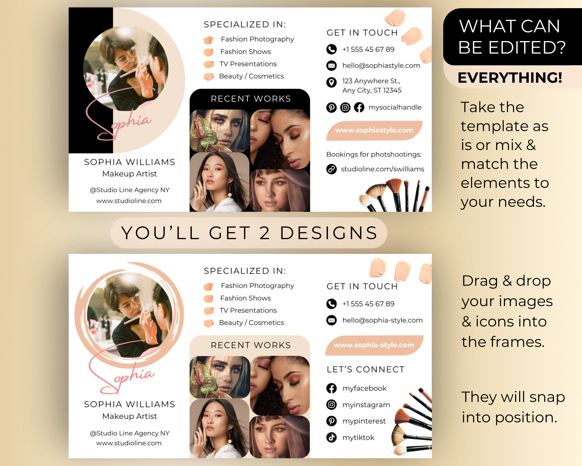 Digital Business Card Website Template – Canva Editable One Page ...