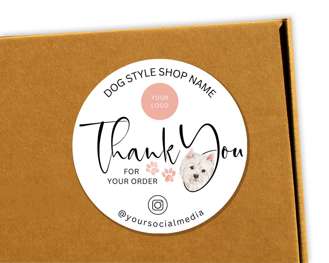 Packaging Label Template – Dog Shop, Editable Sticker Template ...