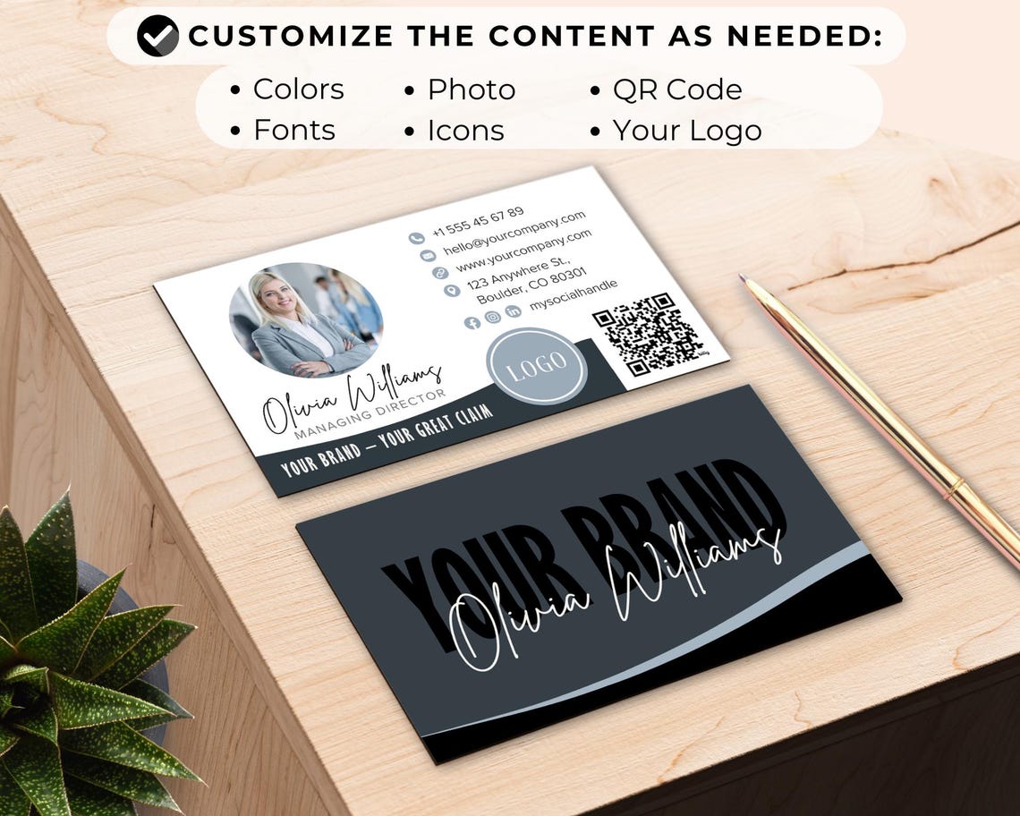 QR Code Custom Business Card – Company Branding, Small Business ...