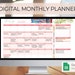 Digital Monthly Planner Peach Monthly Calendar Template, Planner ...