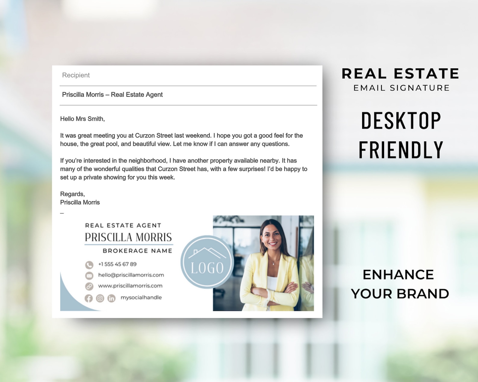 Email Signature Template Bundle – Real Estate Branding, Realtor ...