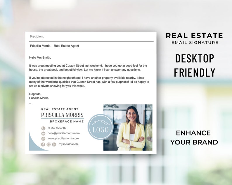 Email Signature Template Bundle – Real Estate Branding, Realtor ...
