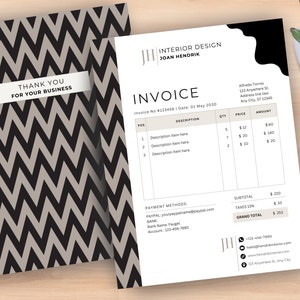 Invoice Template – Chevron No 1, Printable Invoice, Receipt Template ...