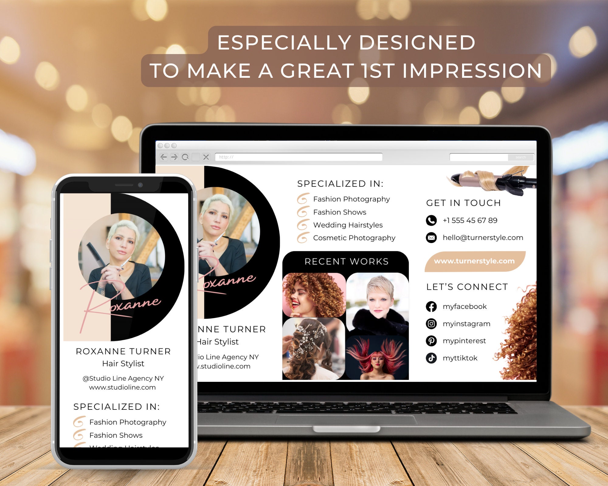 Digital Business Card Website Template Aesthetic Business - Etsy