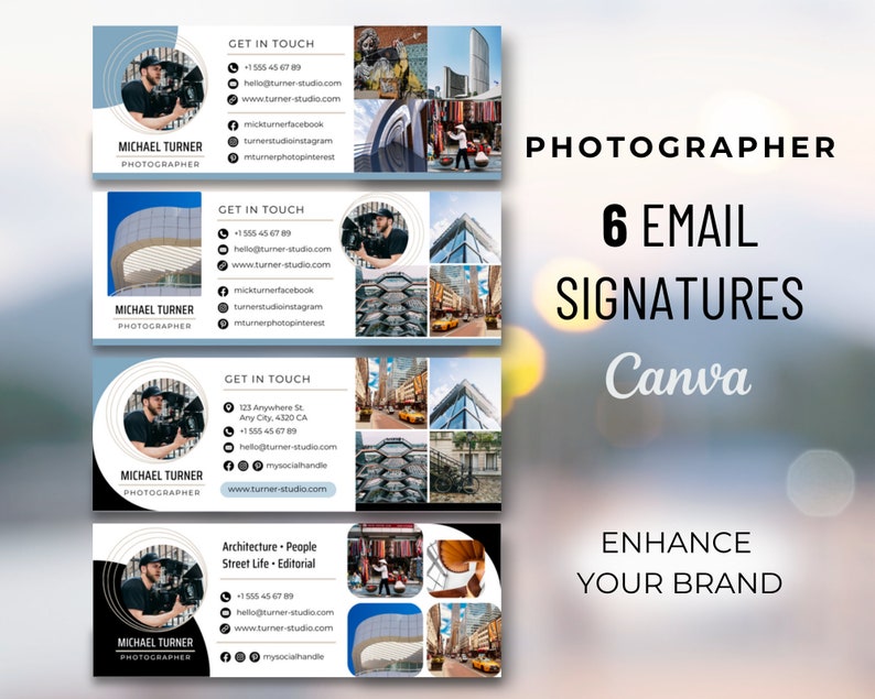Email Signature Template Bundle – Photographer Designer, Gmail ...