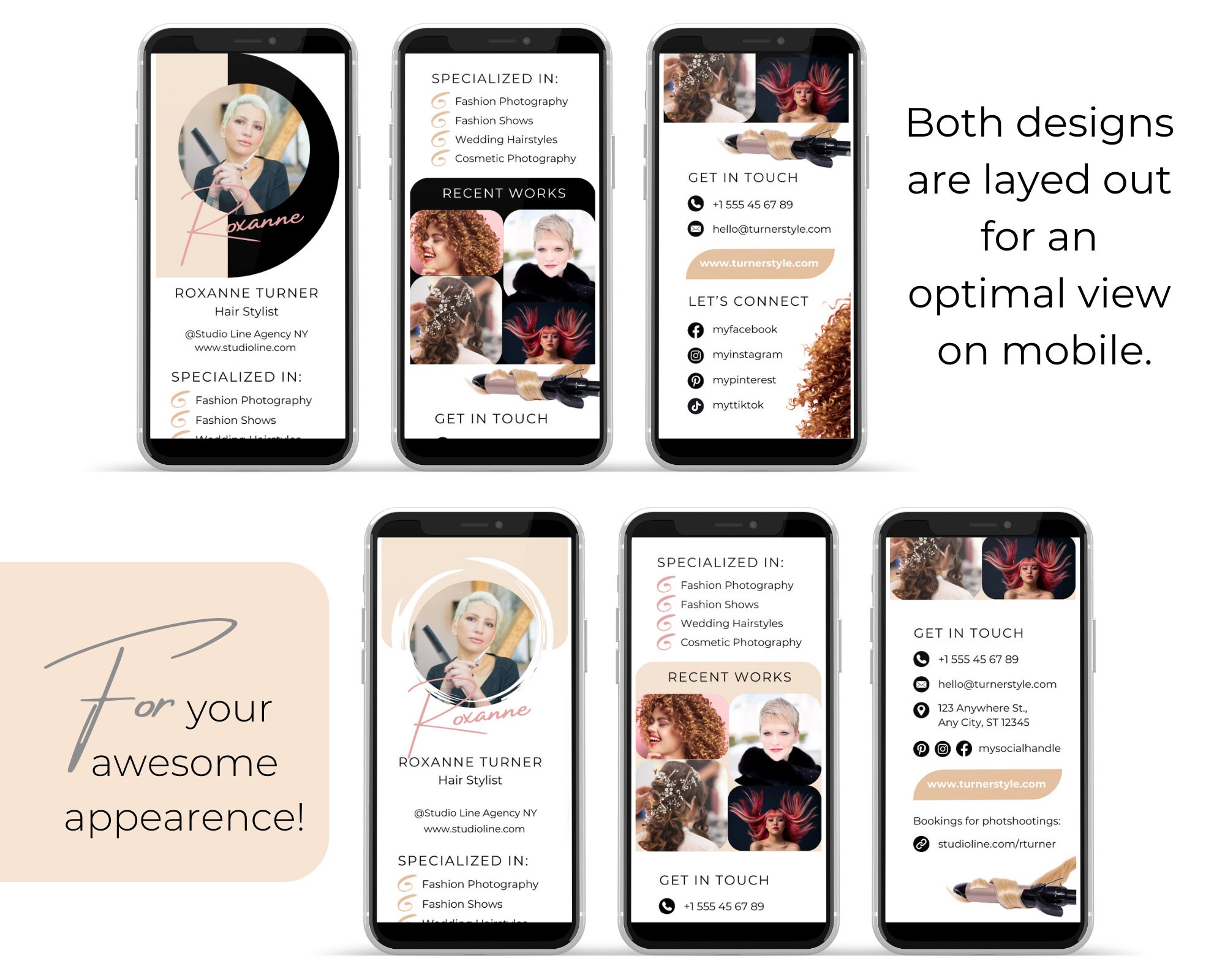 Digital Business Card Website Template Aesthetic Business - Etsy