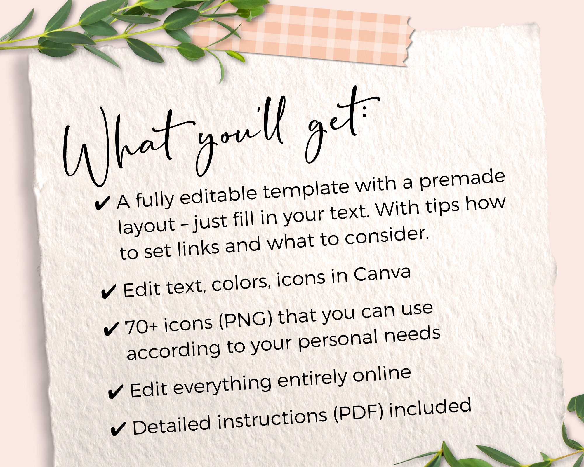 Digital Download Pages TEMPLATE for Canva, Preformatted for Etsy ...