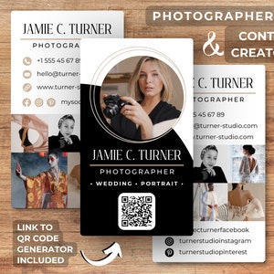 QR Code Business Card Template – Photographer, Content Creator Branding ...