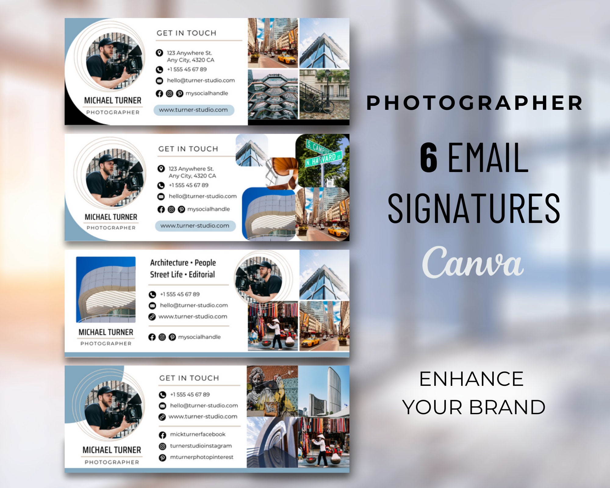 Email Signature Template Bundle, Photographer Designer, Gmail Signature ...